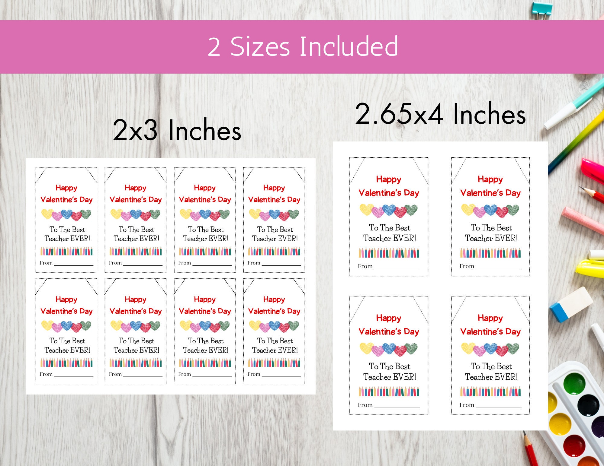 Valentine Teacher Gift Tag, Printable Teacher Valentine Gift Tags ...