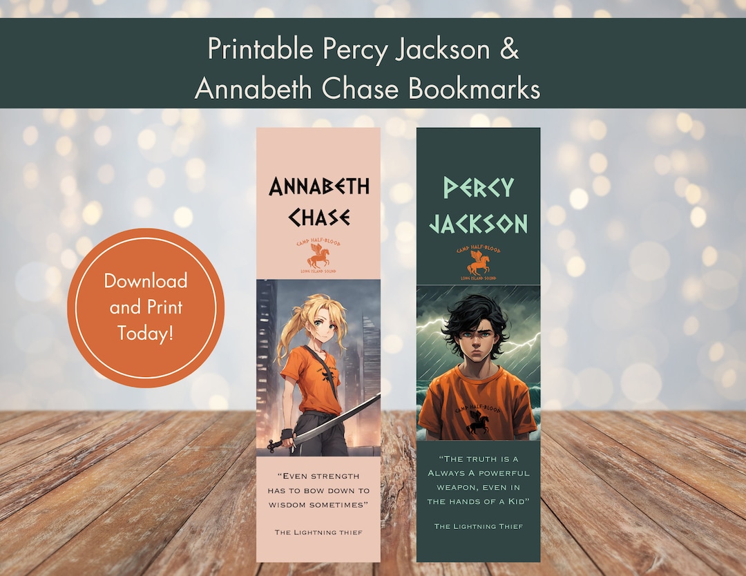 Printable Percy Jackson Bookmark |annabeth Chase Bookmark | Digital ...