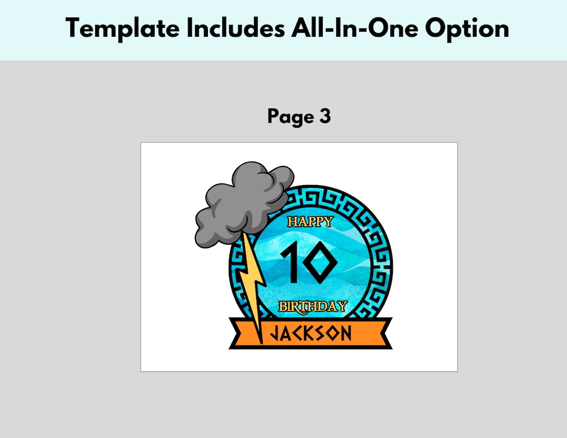 Percy Jackson Cake Topper, Editable, Customizable, Digital Download ...