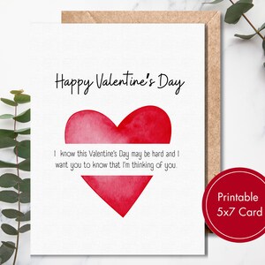 Printable Sympathy Valentine Card, Condolences Valentine's Day Card ...