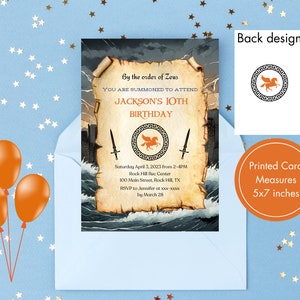 Percy Jackson Birthday Invitation, Template, Printable, Camp Halfblood ...