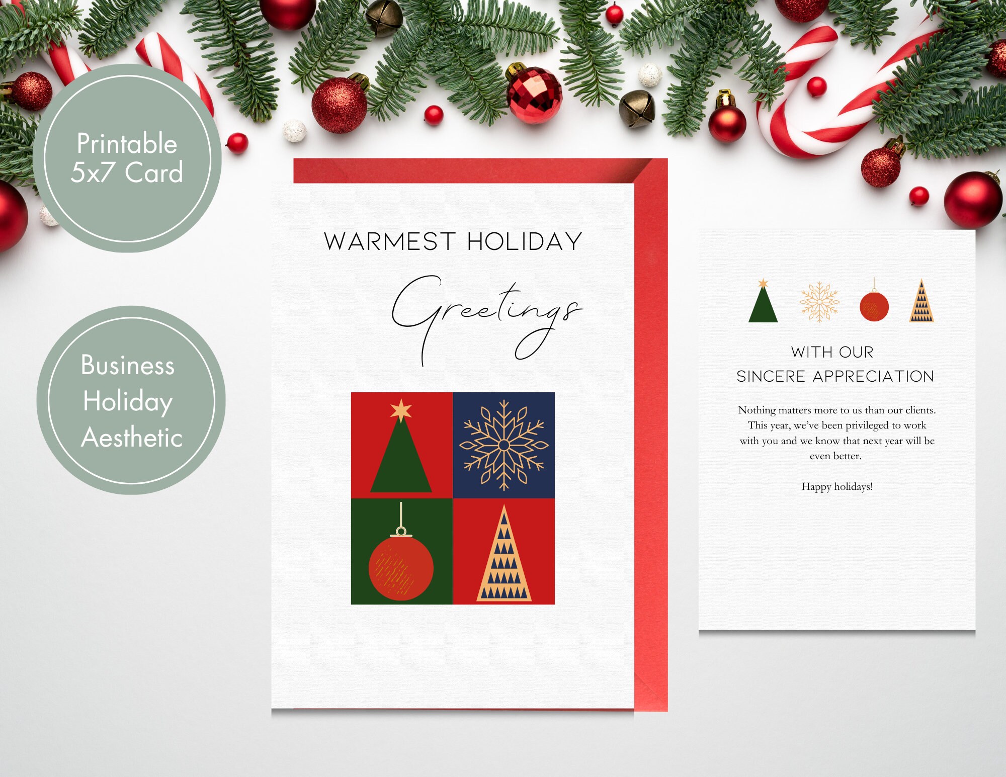 Printable Business Holiday Card Digital Download Business - Etsy