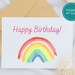 Printable Rainbow Birthday Card, Digital Download, Printable, Girl ...