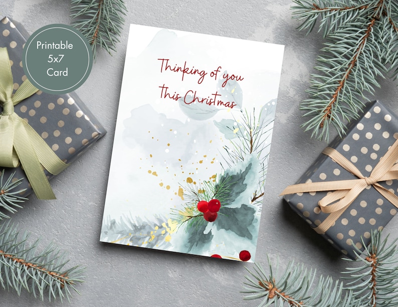 Printable Sympathy Christmas Card, Christmas Sympathy Card, Bereavement ...