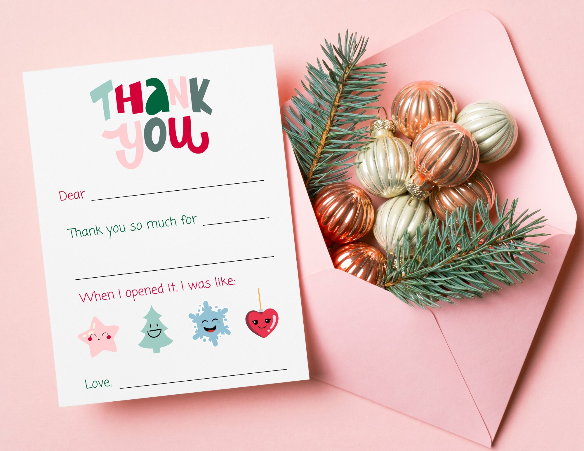 Printable Christmas Thank You Card Set, Winter Wonderland Animals ...