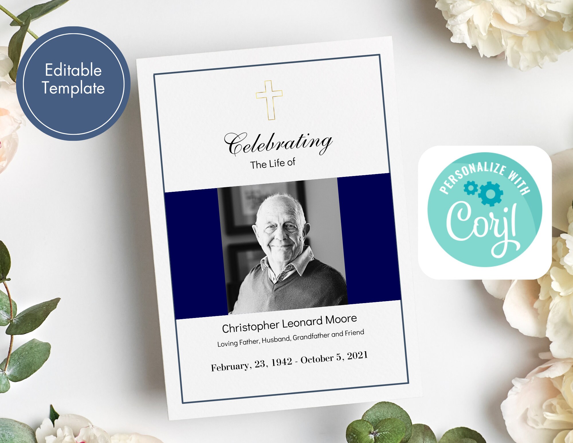 Editable Christian Funeral Program Template For Man Catholic - Etsy