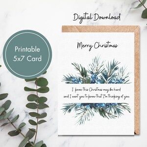 Printable Sympathy Christmas Card, Christmas Sympathy Card, Bereavement ...
