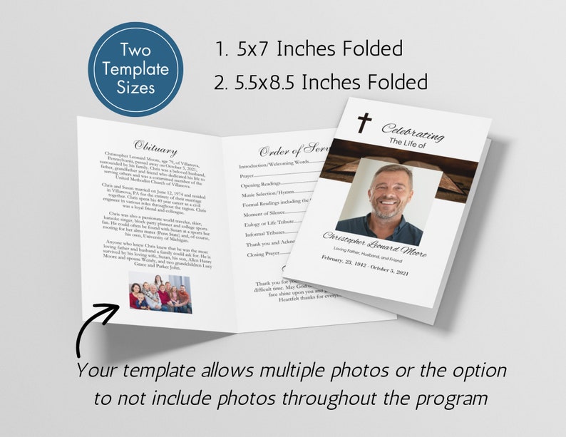 Editable Christian Funeral Program Template, Religious Funeral Program ...