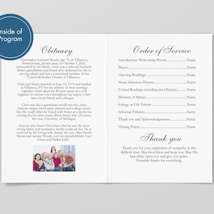 Editable Christian Funeral Program Template, Religious Funeral Program