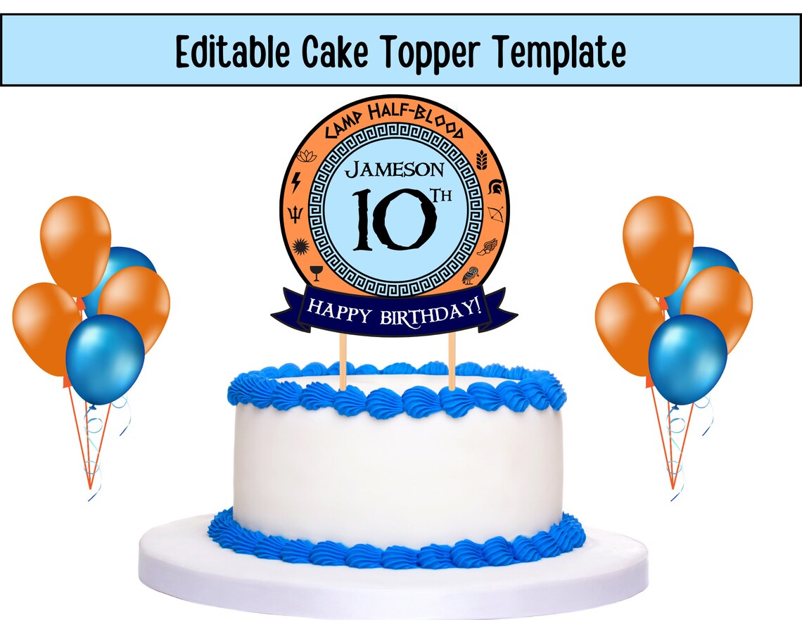 Printable Greek God Cake Topper, Editable Template, Camp Half-blood ...
