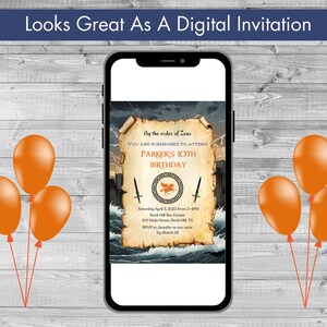 Percy Jackson Birthday Invitation, Template, Printable, Camp Halfblood ...