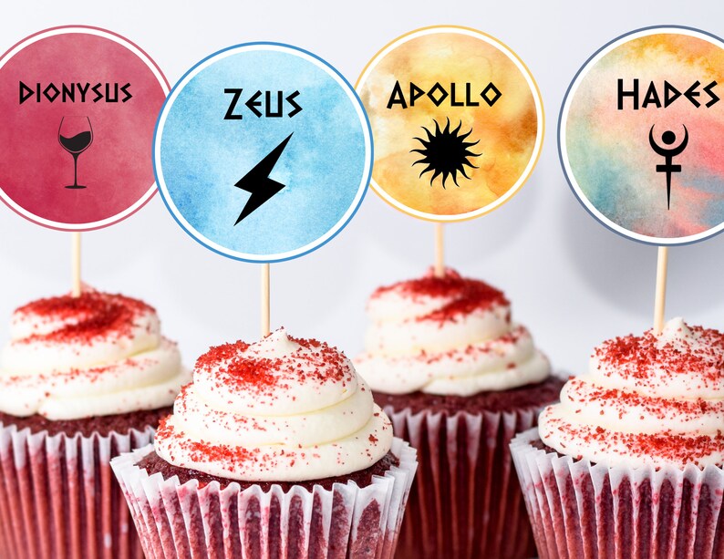 Greek God Cupcake Toppers, Printable, 3 Inches, 2.5 Inches - Etsy