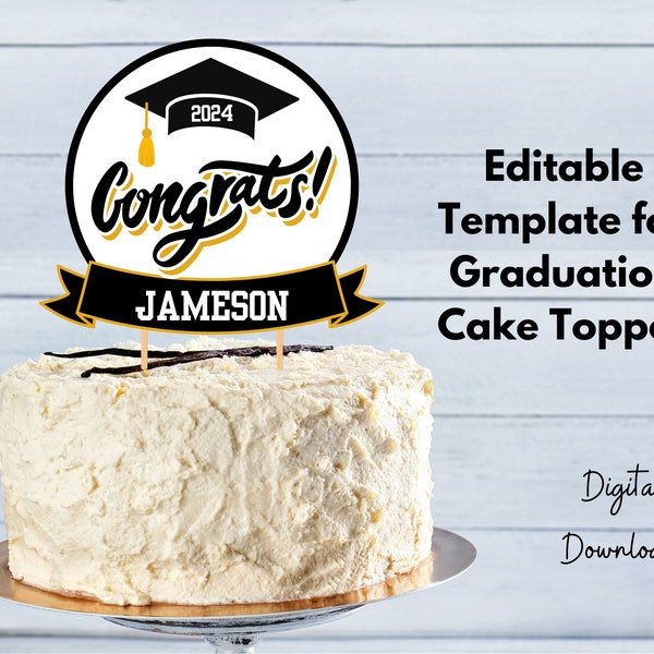 Congratulations Cake Topper Printable - Etsy