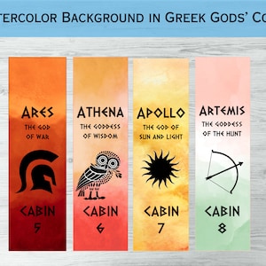 Printable Percy Jackson Bookmarks, Greek God Bookmark With PJO Cabin ...