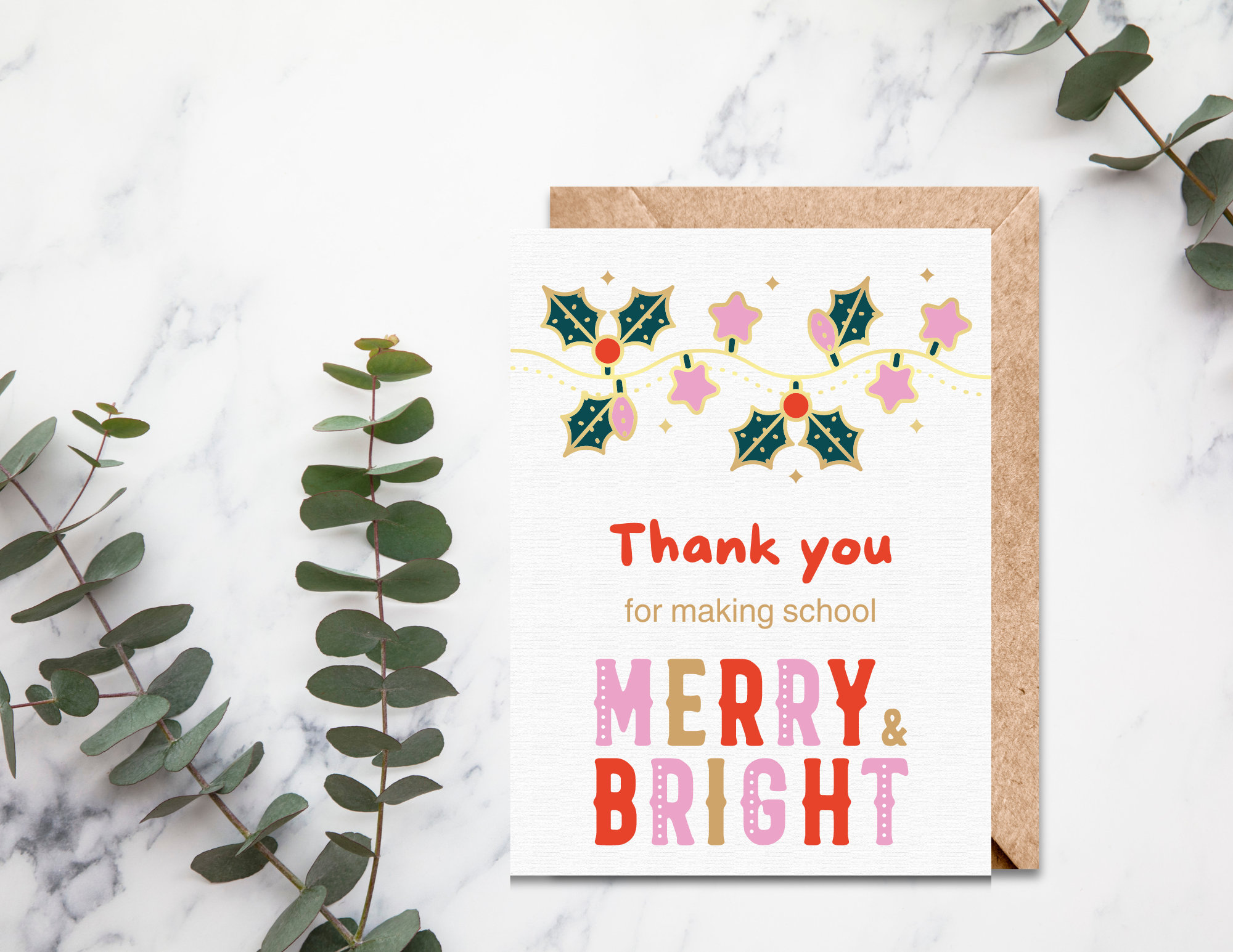 Teacher Christmas Card, Printable Christmas Card, Holiday, Teacher Card ...