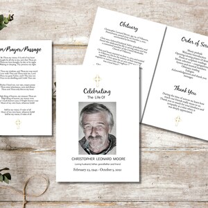Funeral Program Template, Christian Funeral Program, Funeral Program ...