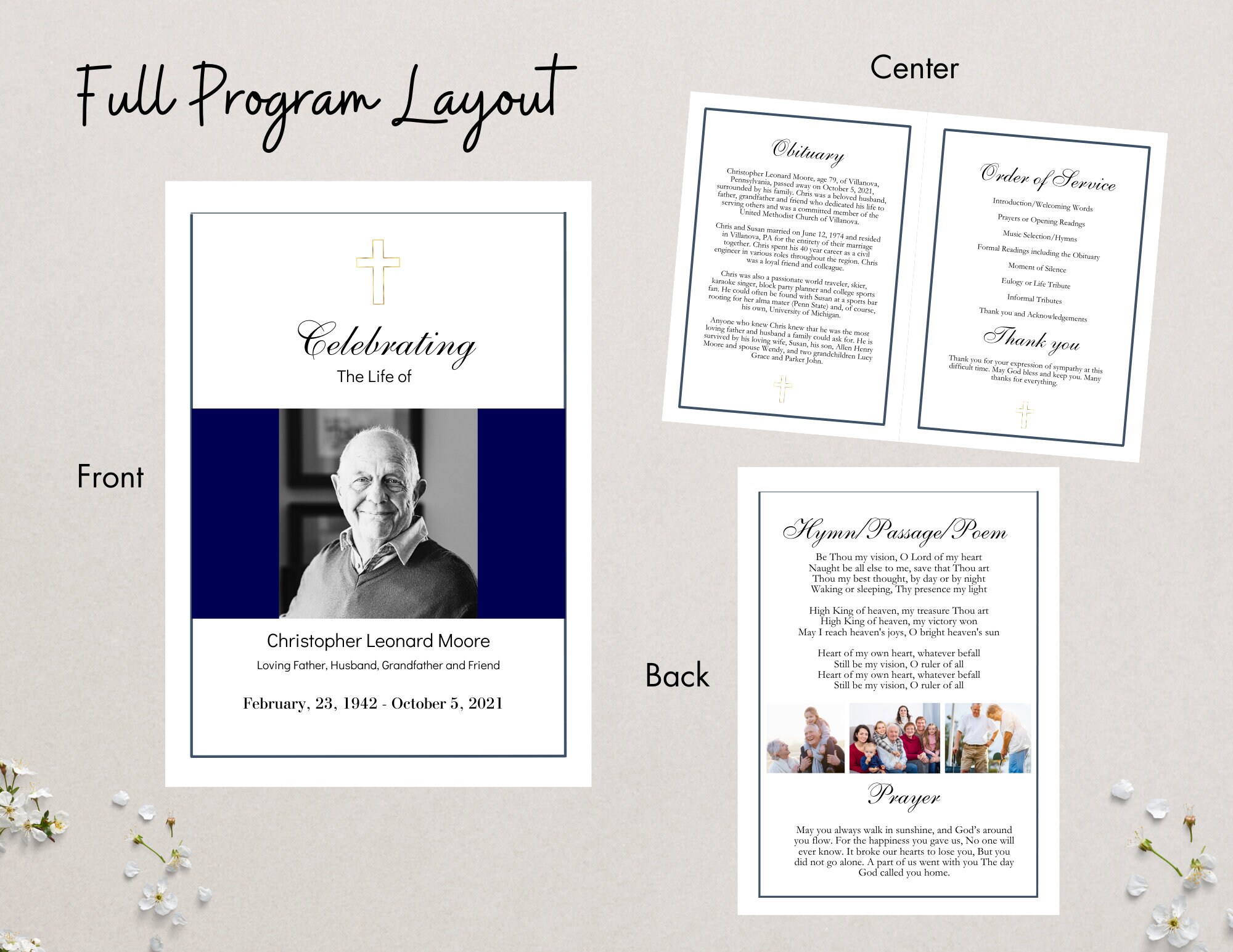 Editable Christian Funeral Program Template For Man Catholic - Etsy