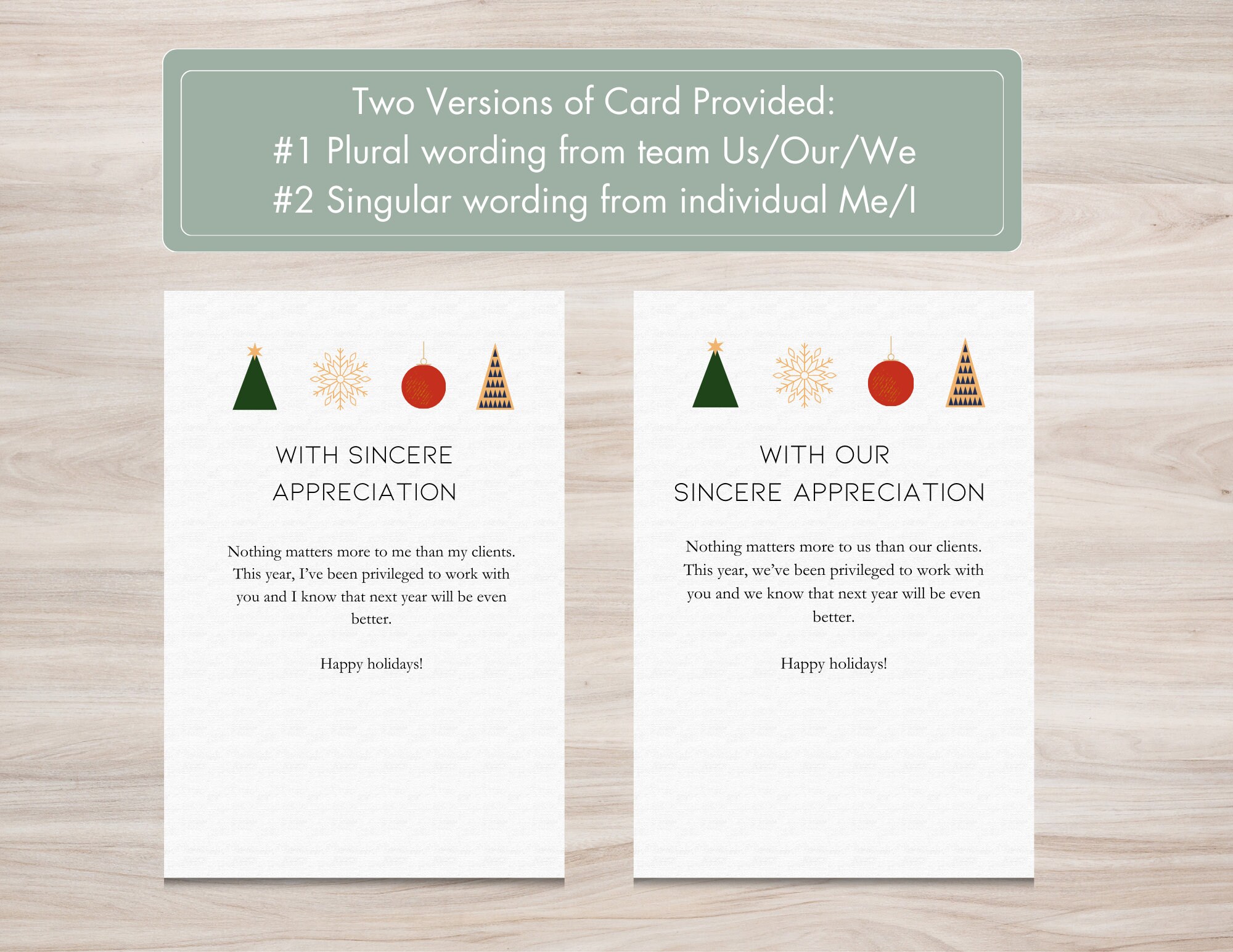 Printable Business Holiday Card Digital Download Business - Etsy