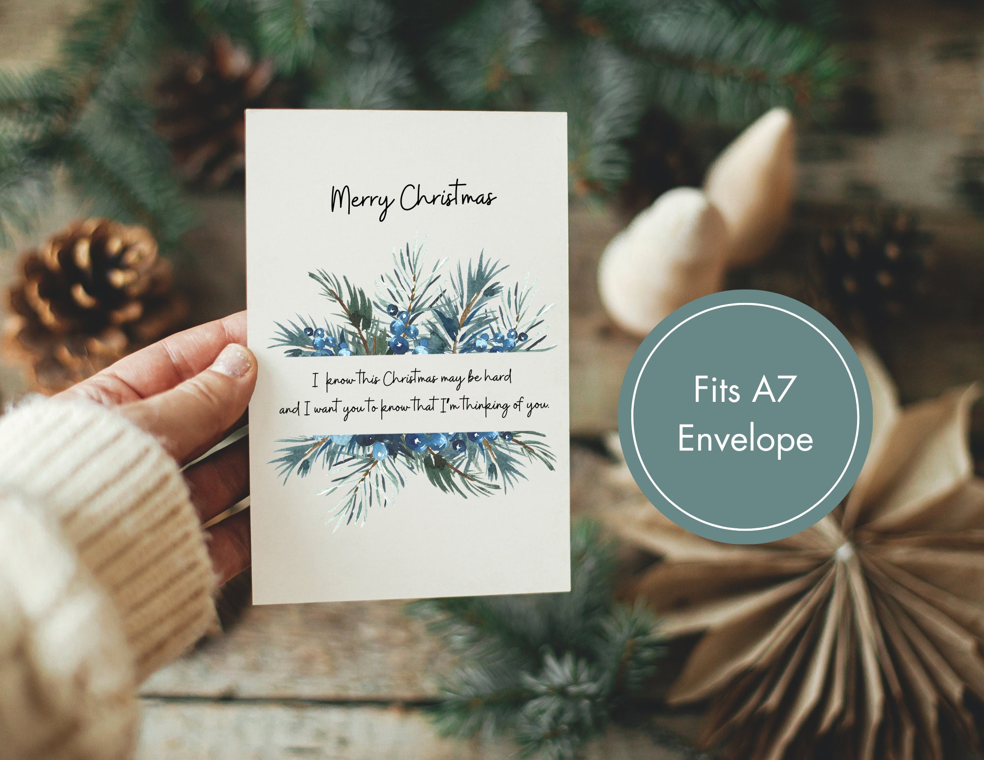 Printable Sympathy Christmas Card, After Loss, Digital, Sympathy Card ...