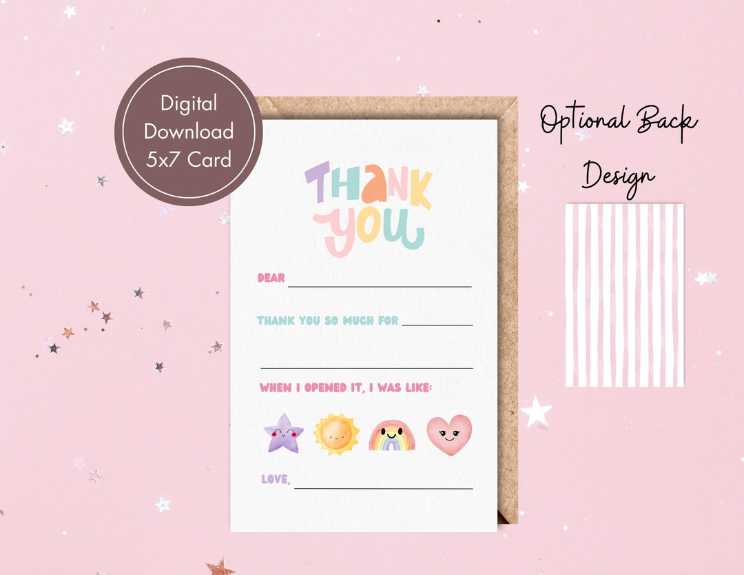 Printable Fill in the Blank Thank You Girl | Fill in Blank | Kids ...