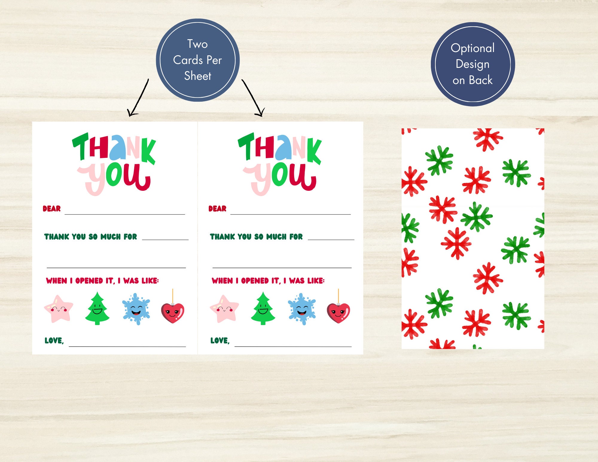 Christmas Kids Thank You Card Printable Fill in the Blank Christmas ...
