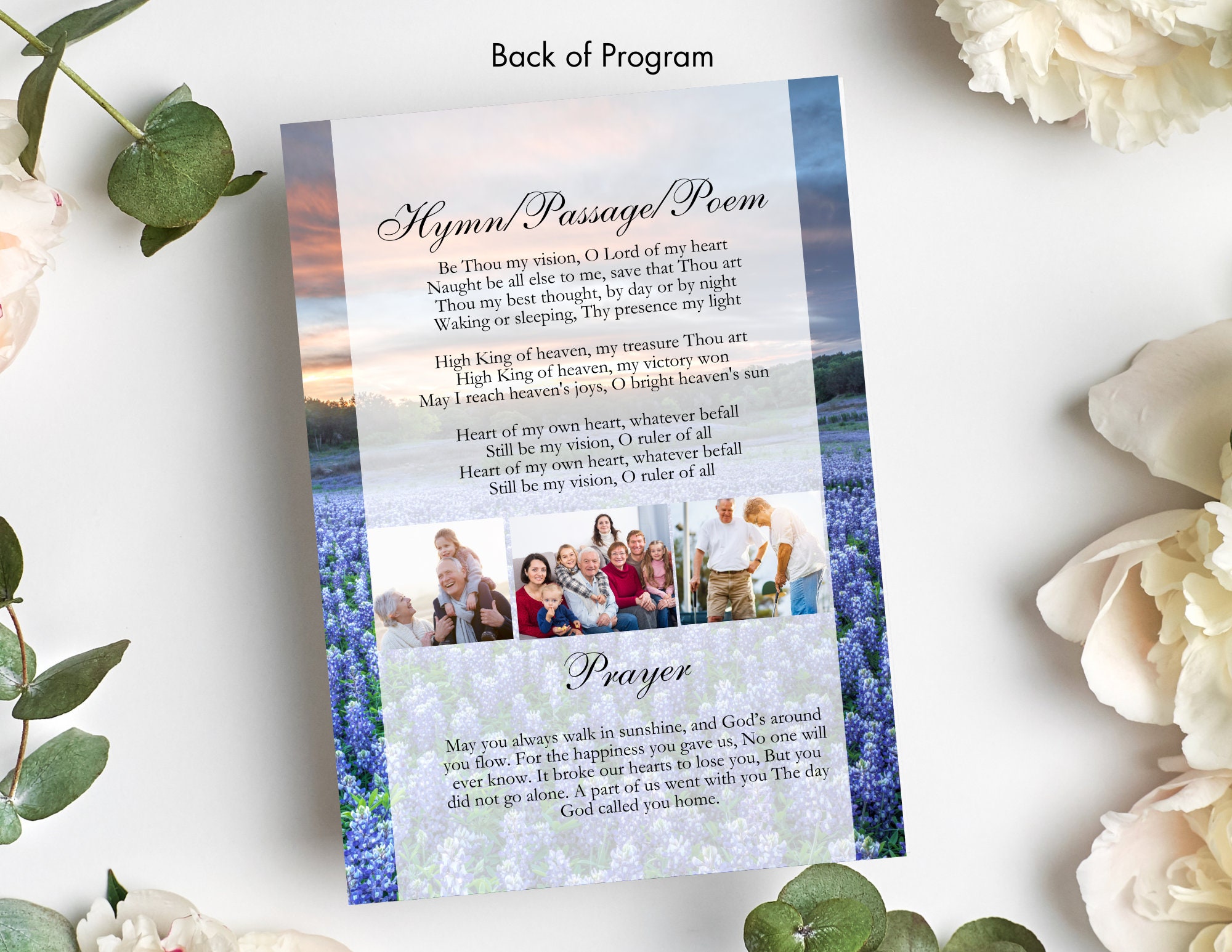 Funeral Program Template, Wildflowers, Floral, Memorial Program ...