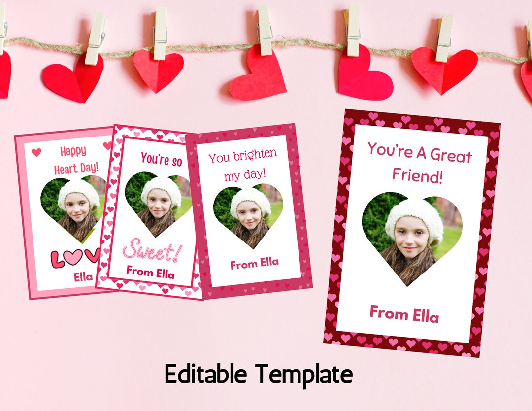 Personalized Kids Valentine's Day Cards, Kids Valentine Cards for ...