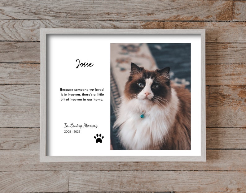 Editable Pet Memorial Template, Pet Memorial Wall Decor, Pet Portrait ...