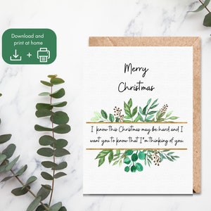 Printable Sympathy Christmas Card, Christmas Sympathy Card, Bereavement ...