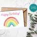 Printable Rainbow Birthday Card, Digital Download, Printable, Girl ...