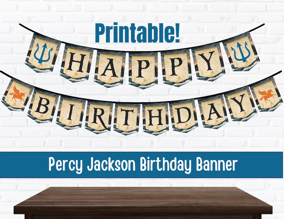 Percy Jackson Birthday Banner, Percy Jackson Birthday Decorations ...