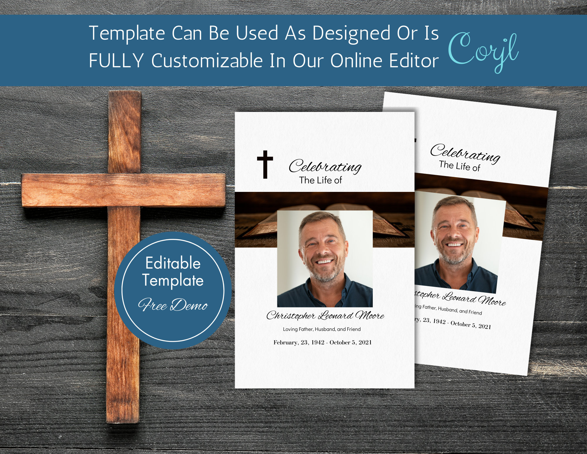 Editable Christian Funeral Program Template, Religious Funeral Program ...