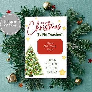 Teacher Christmas Card, Printable Christmas Card, Holiday Card, Teacher ...