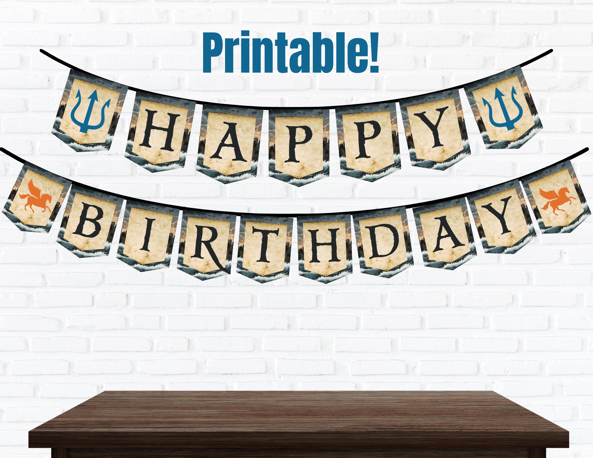 Percy Jackson Themed Banner, Printable Birthday Banner, Birthday ...