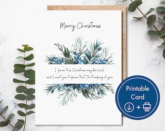Printable Sympathy Christmas Card, Christmas Sympathy Card, Bereavement ...