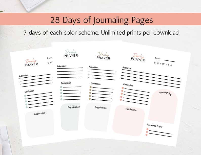 Printable Prayer Journal, ACTS Prayer Journal, Digital Prayer Journal ...