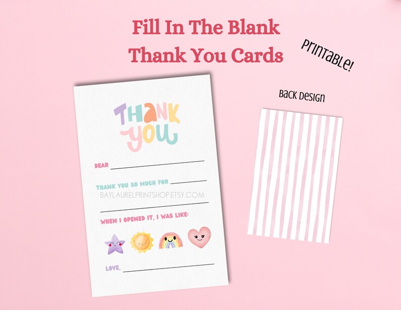 Fill in the Blank Thank You Boy | Printable | Fill in Blank | Kids ...