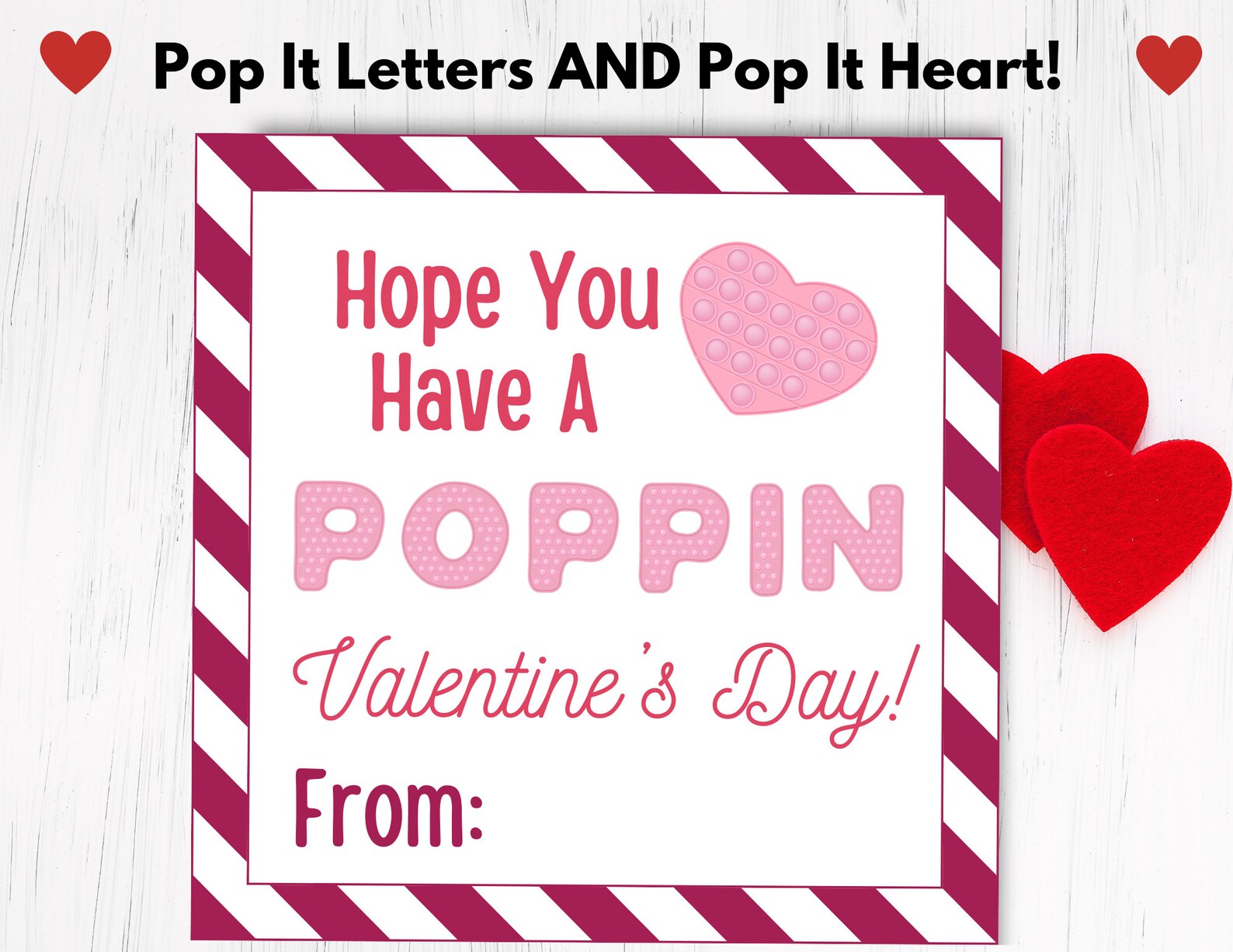 Valentine's Pop It Tags, Poppin' Labels, Popit Valentine's Cards ...
