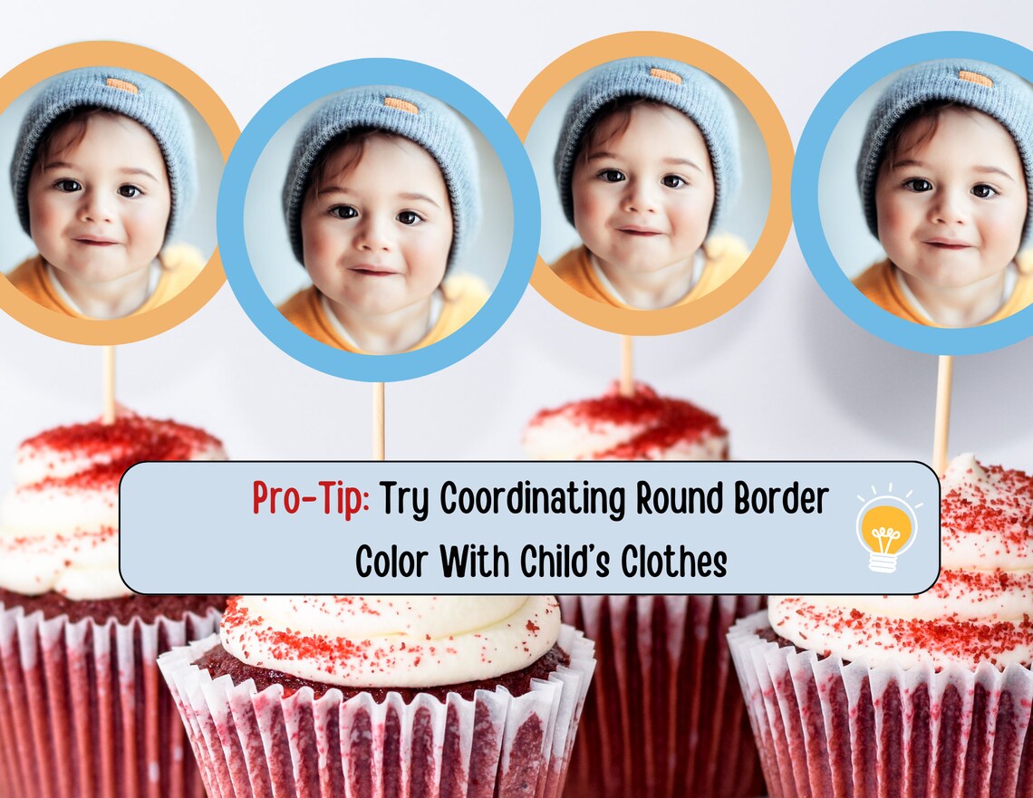 Custom Face Cupcake Toppers, Template, Editable, Cupcake Toppers With ...