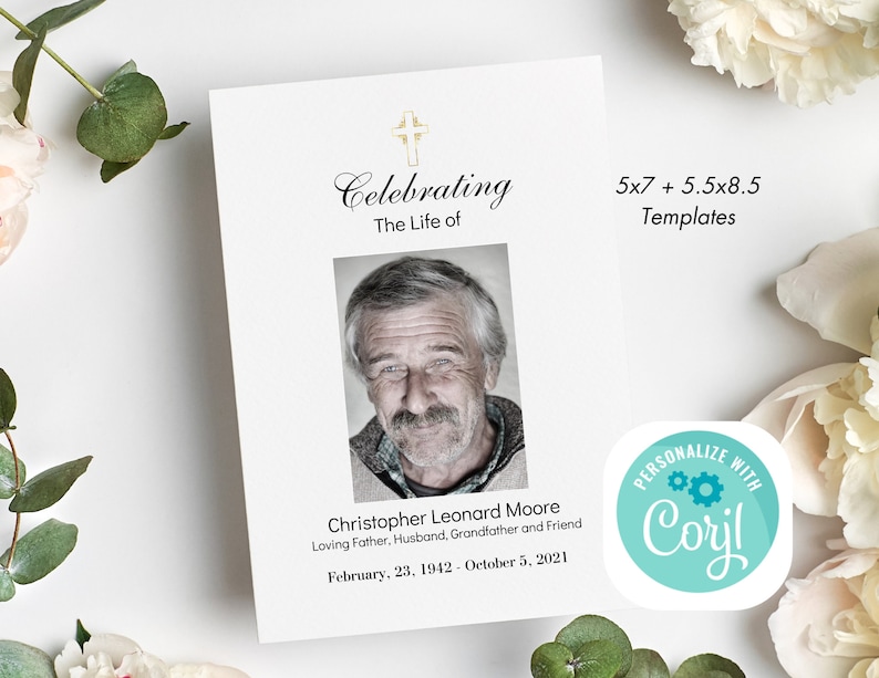 Funeral Program Template, Christian Funeral Program, Funeral Program ...