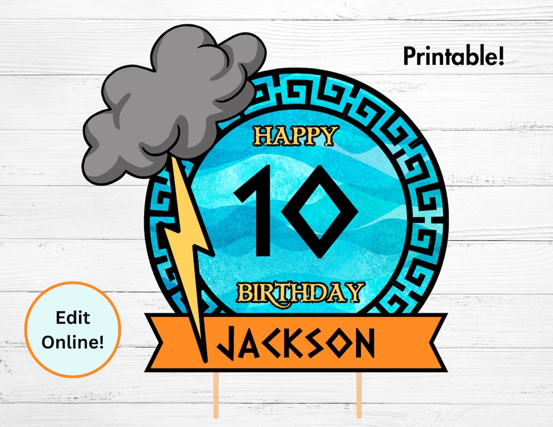 Percy Jackson Cake Topper, Editable, Customizable, Digital Download ...