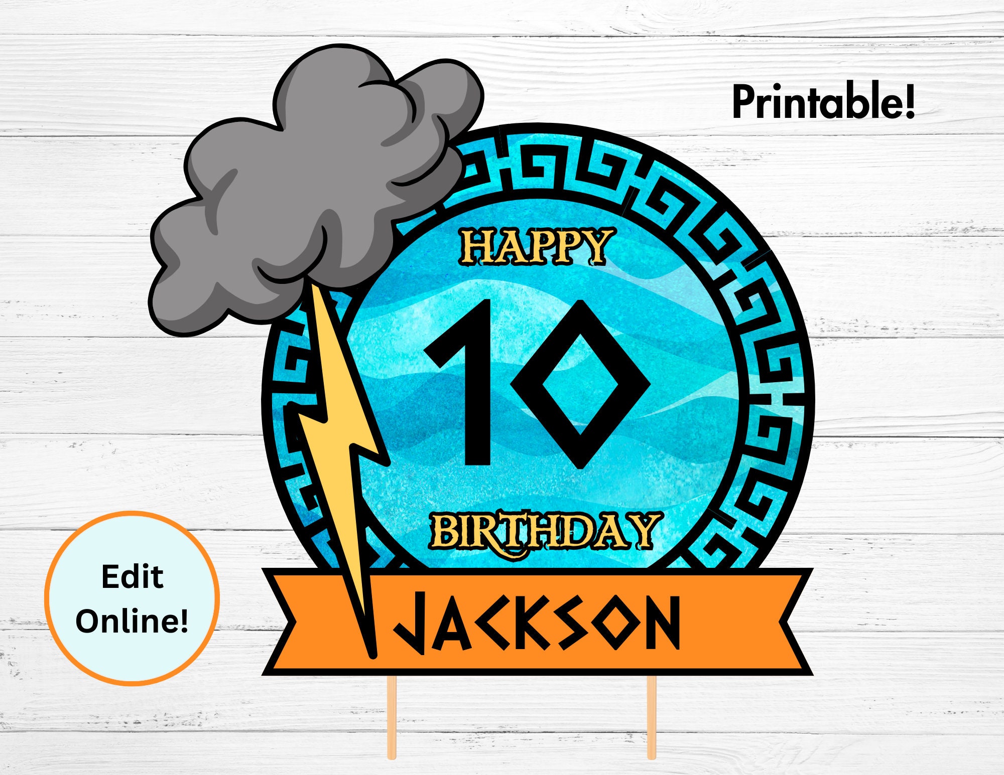 Percy Jackson Cake Topper, Editable, Customizable, Digital Download ...