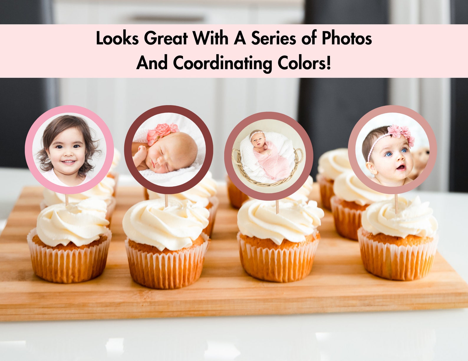 Custom Face Cupcake Toppers, Template, Editable, Cupcake Toppers With ...