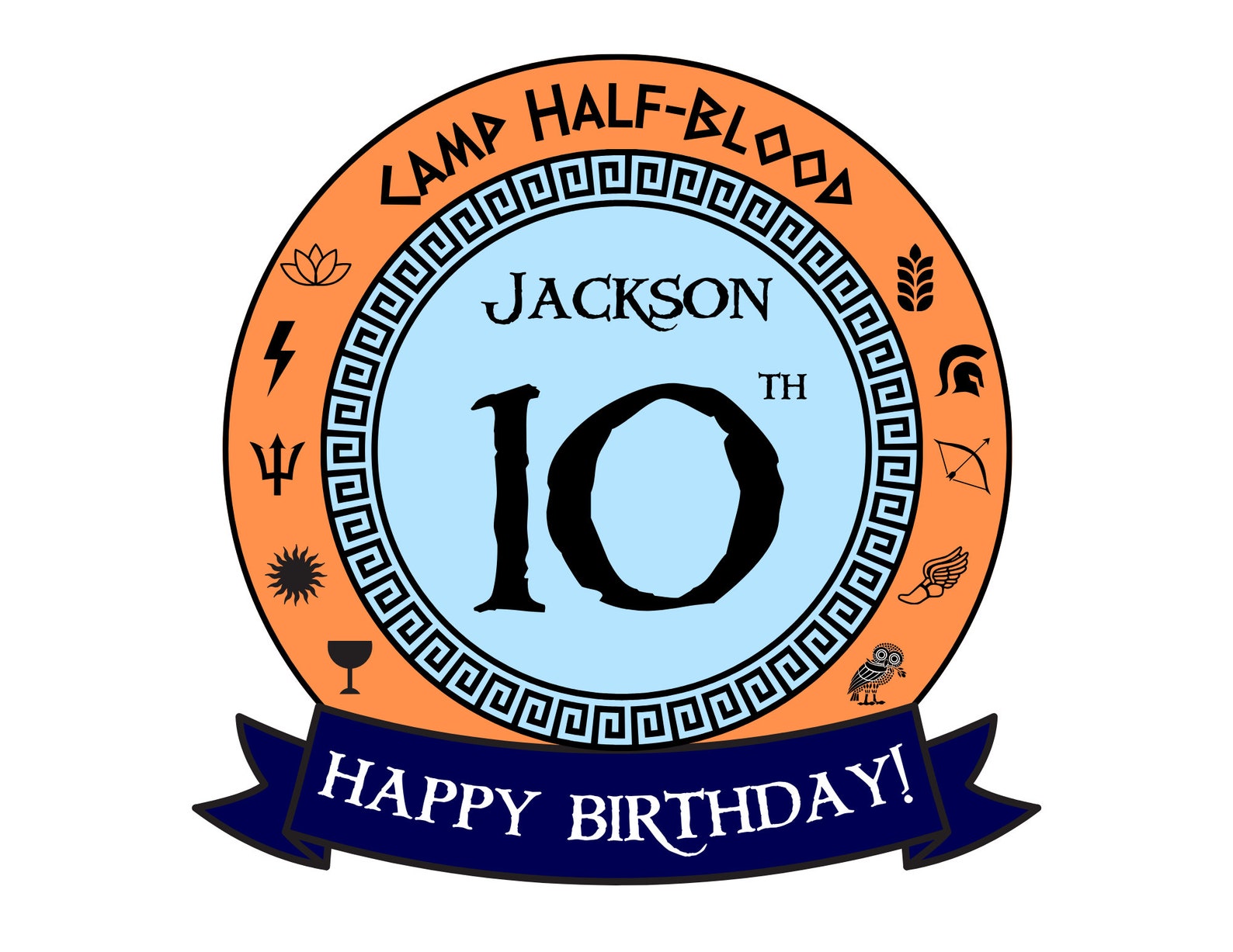 Printable Greek God Cake Topper, Editable Template, Camp Half-blood ...