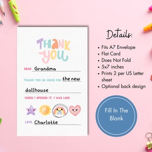 Printable Fill in the Blank Thank You Girl | Fill in Blank | Kids ...