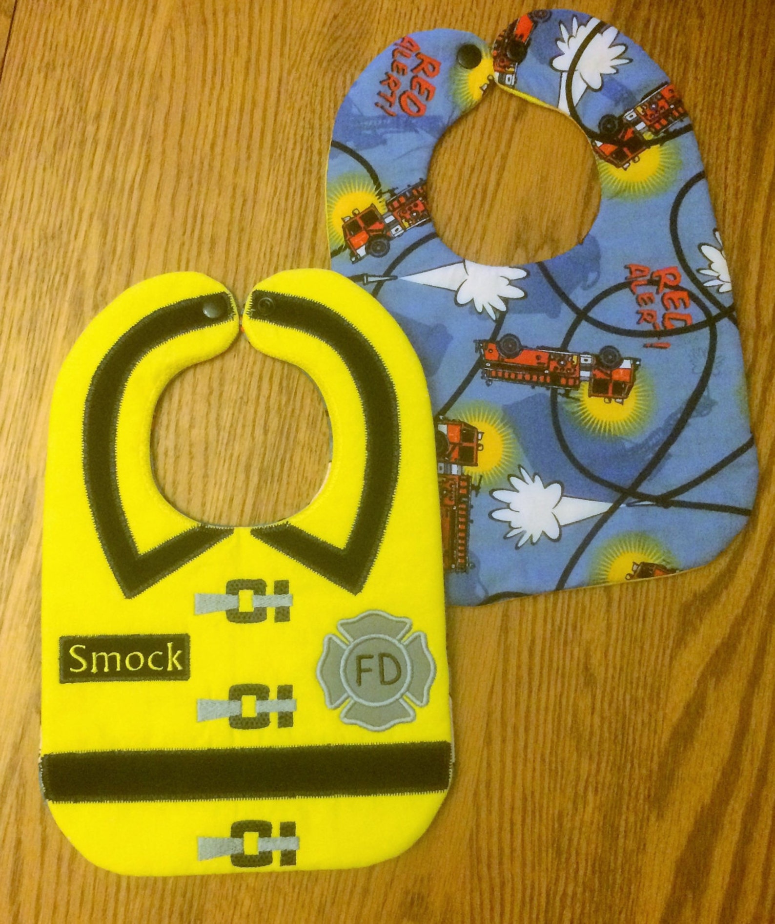 Firefighter Baby Bibs With Name Yellow, Red, Pink - Etsy