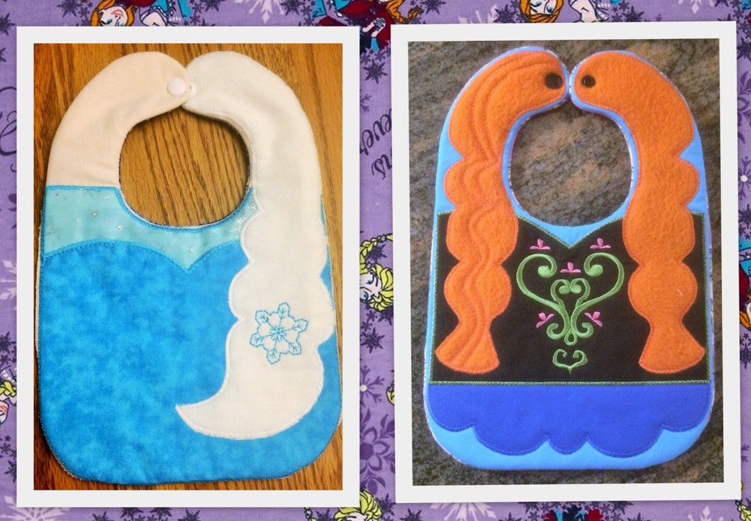 Frozen Elsa and Anna Character Bibs - Etsy