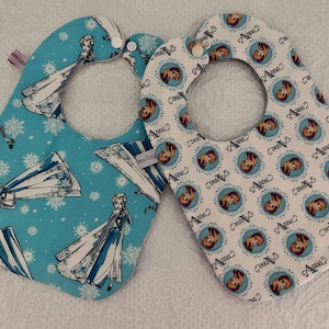 Frozen Elsa and Anna Character Bibs - Etsy