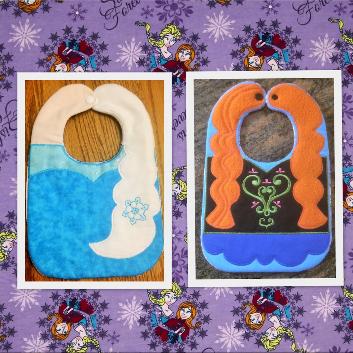 Frozen Elsa and Anna Character Bibs - Etsy
