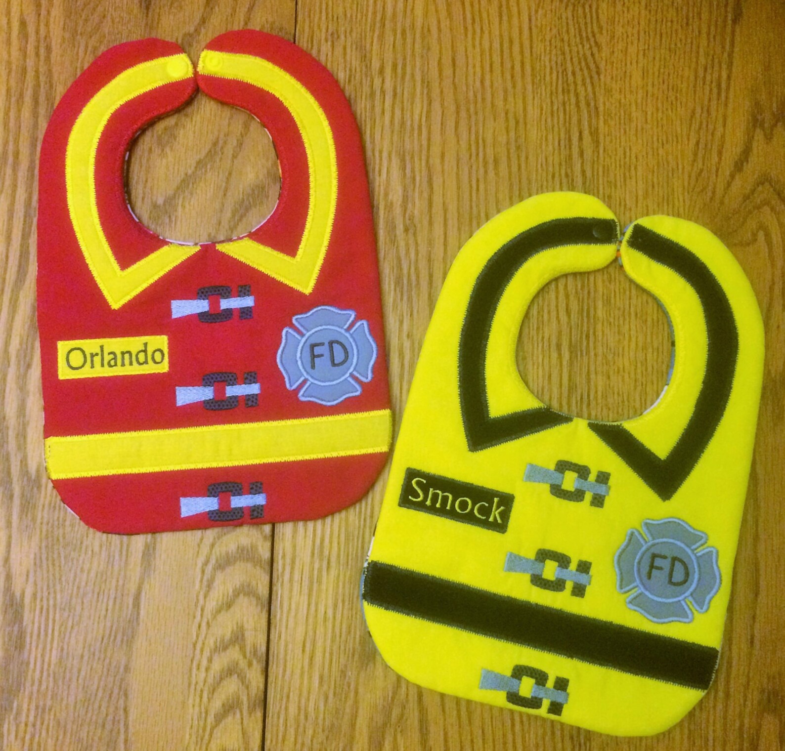 Firefighter Baby Bibs With Name Yellow, Red, Pink - Etsy
